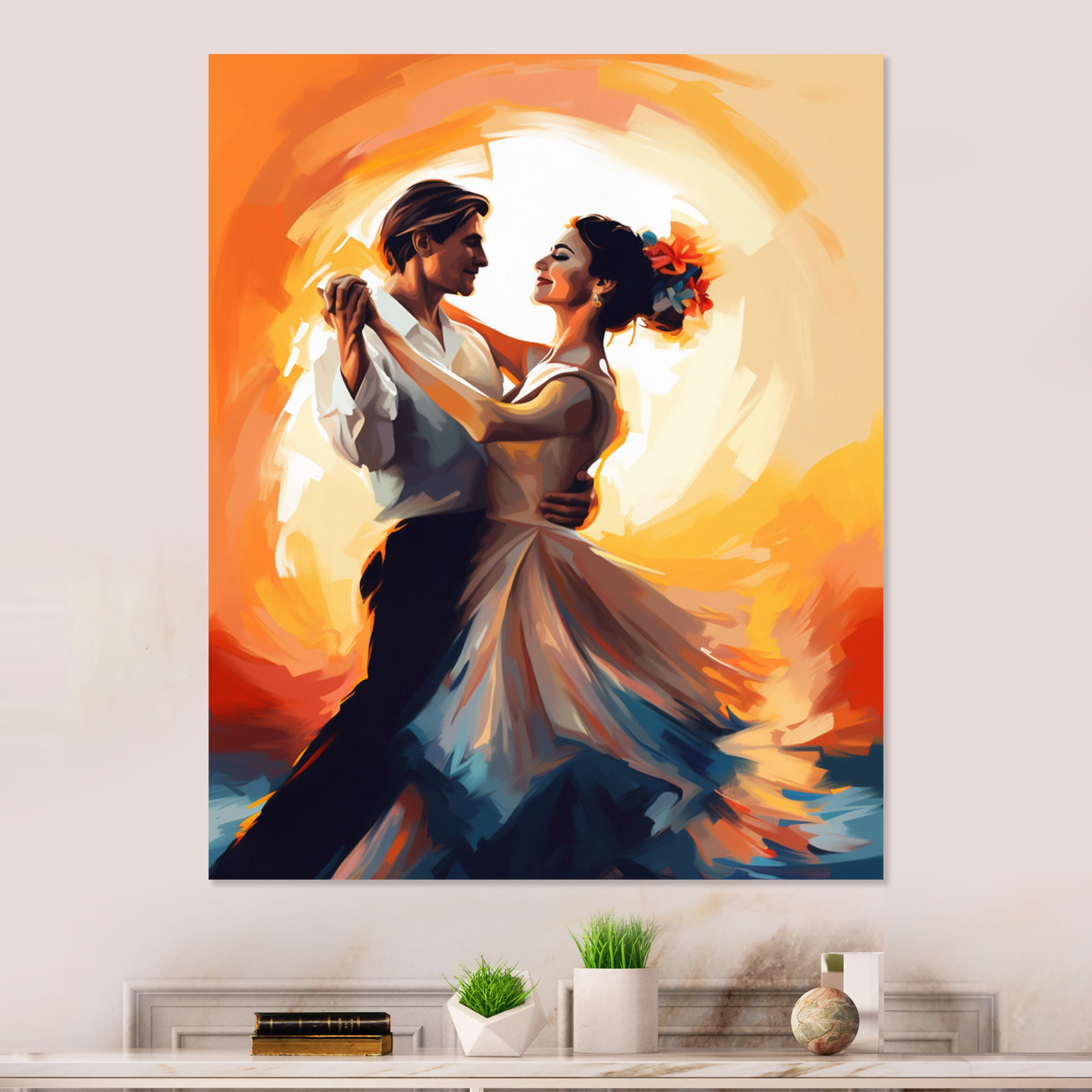 House of Hampton® Colourful Bolero Couple Dancing I - Graphic Art ...