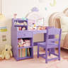 Wrought Studio™ Kids Vanity Desk with Mirror and Lights, Makeup Vanity ...