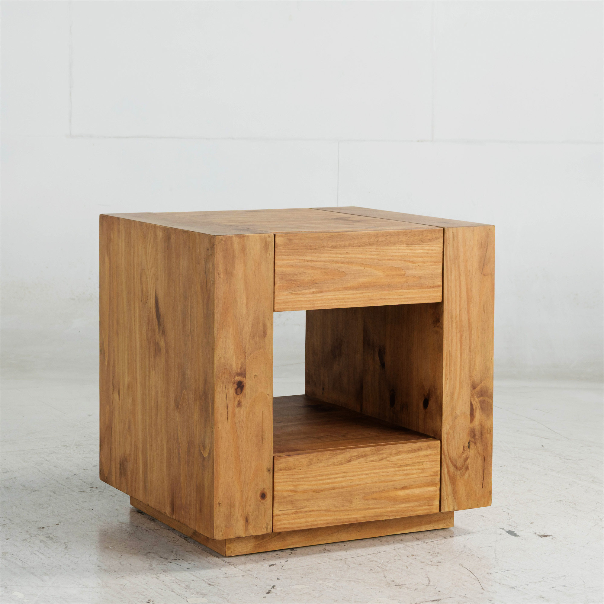 Millwood Pines Harlan Oak Finish End Table | Wayfair