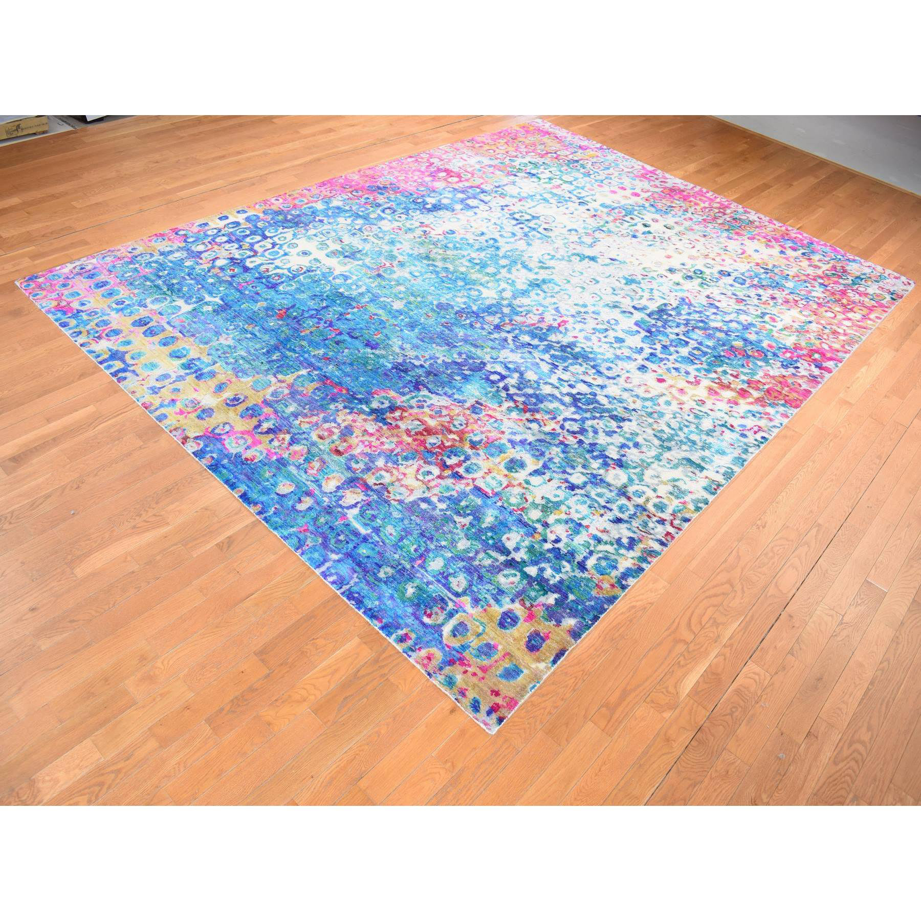Isabelline Zymeir One-of-a-Kind 9'1" X 12'1" New Age Wool Area Rug Blue ...