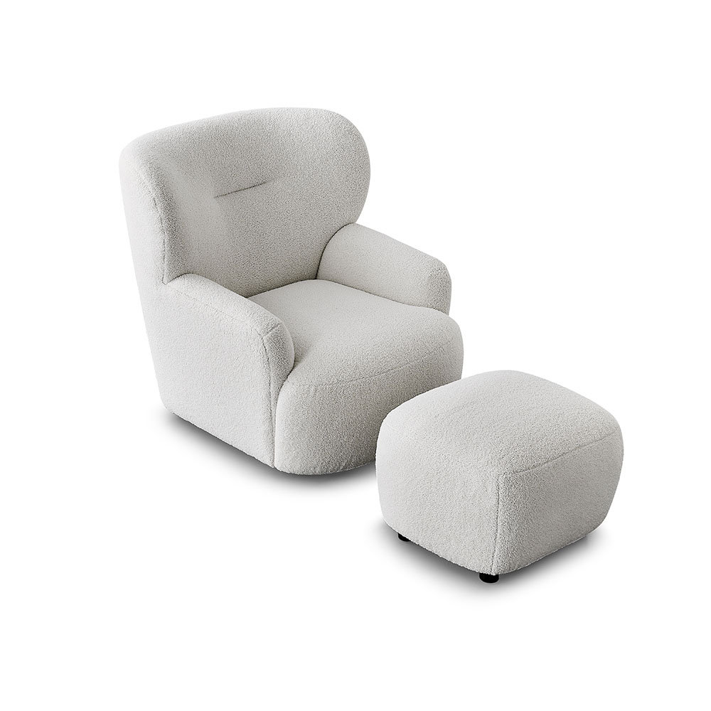 Everly Quinn Fabric Lamb Velvet Rotating Sofa Chair | Wayfair