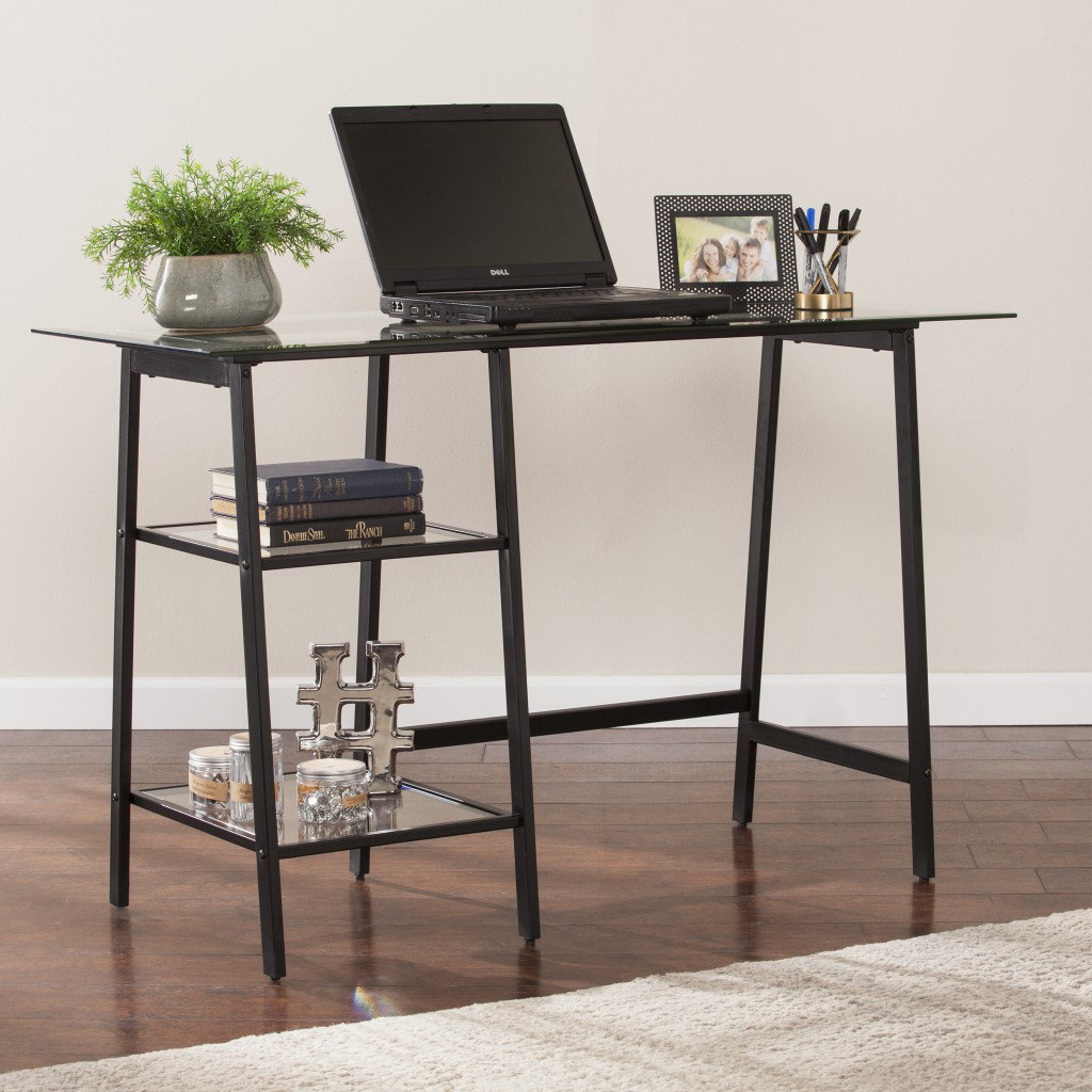 17 Stories Conneautville Glass Writing Desk & Reviews | Wayfair