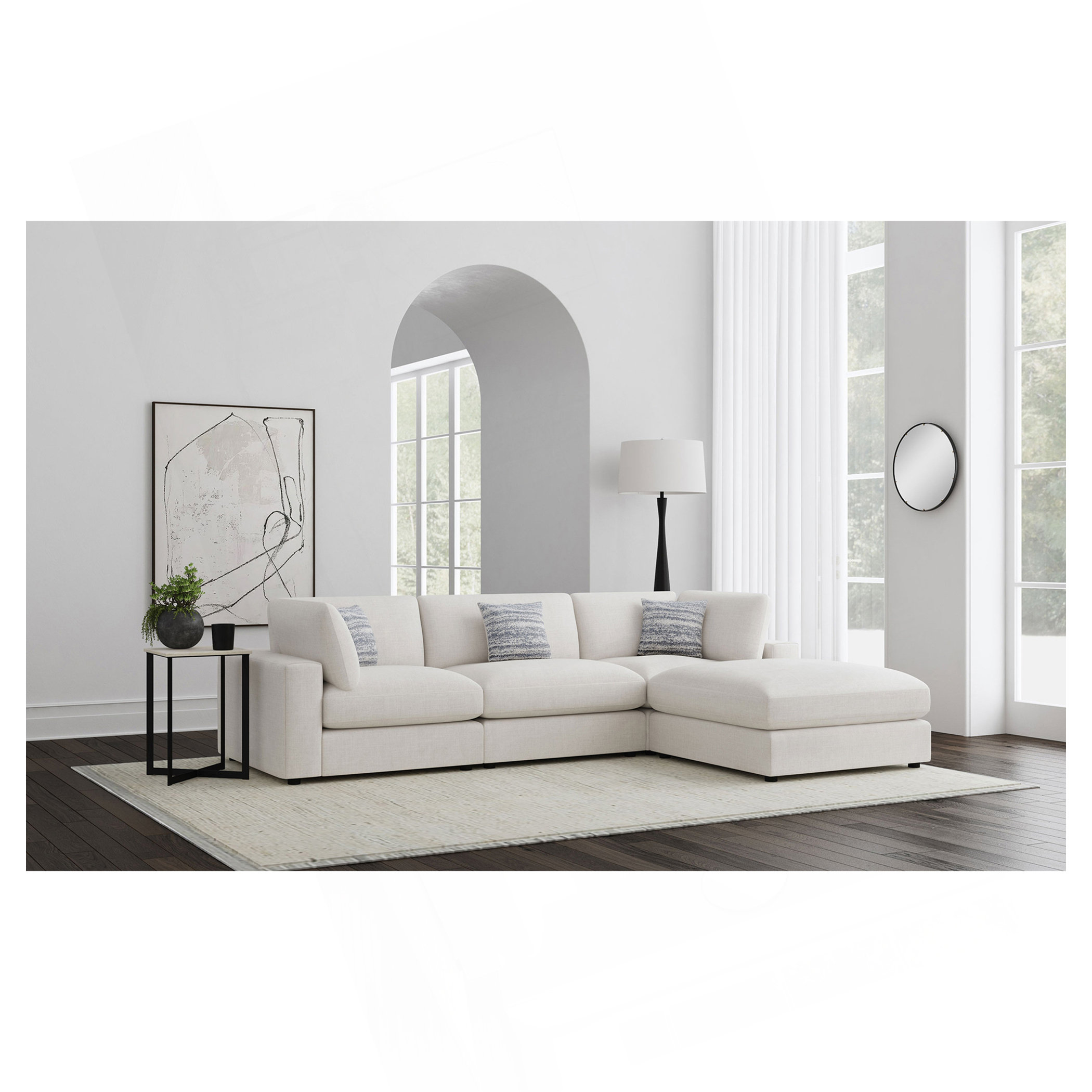 Latitude Run® Rhette 4-Piece Upholstered Sectional With Ottoman | Wayfair