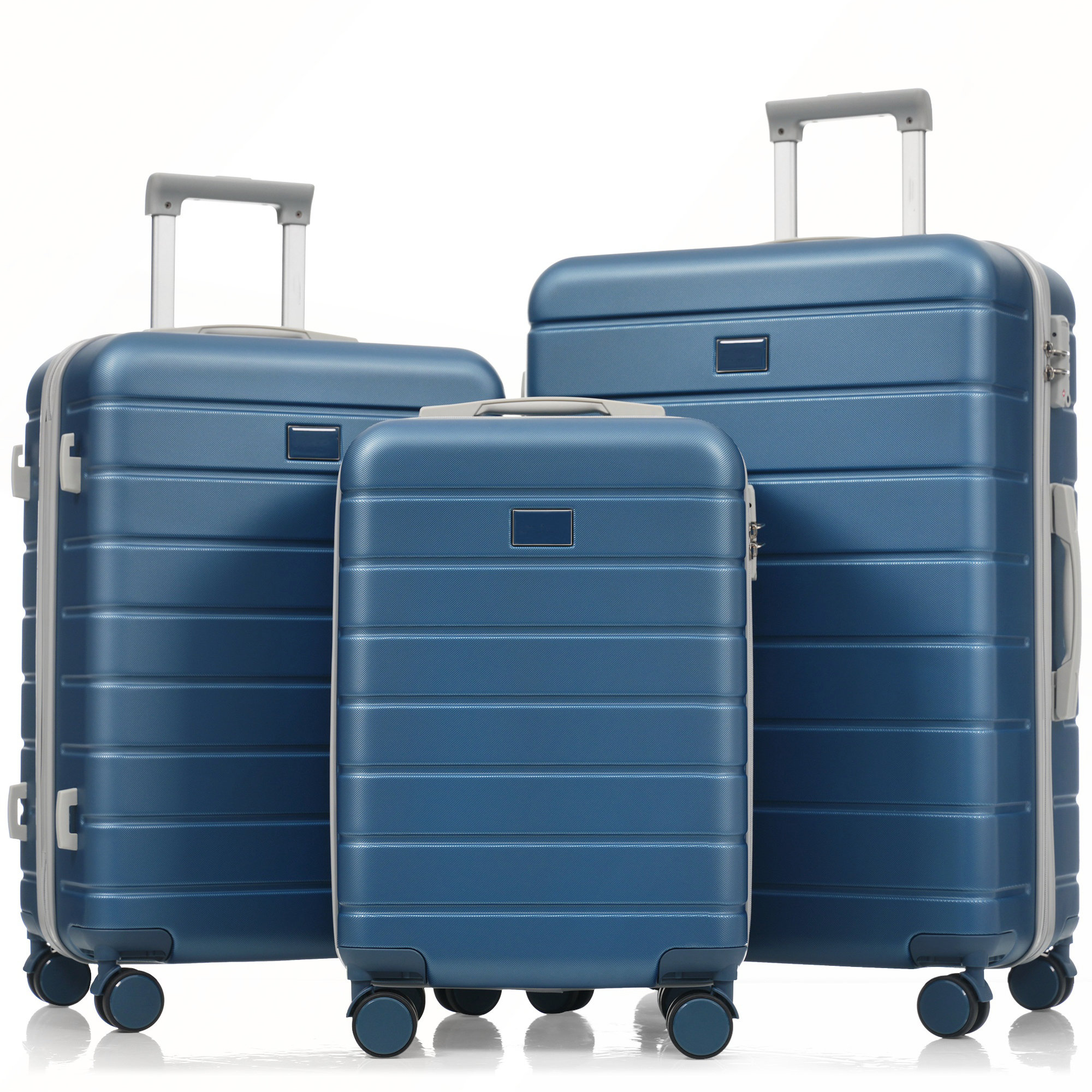BURDOCK Premium ABS Travel Luggage Set, 3-Piece TSA Lock Suitcase ...