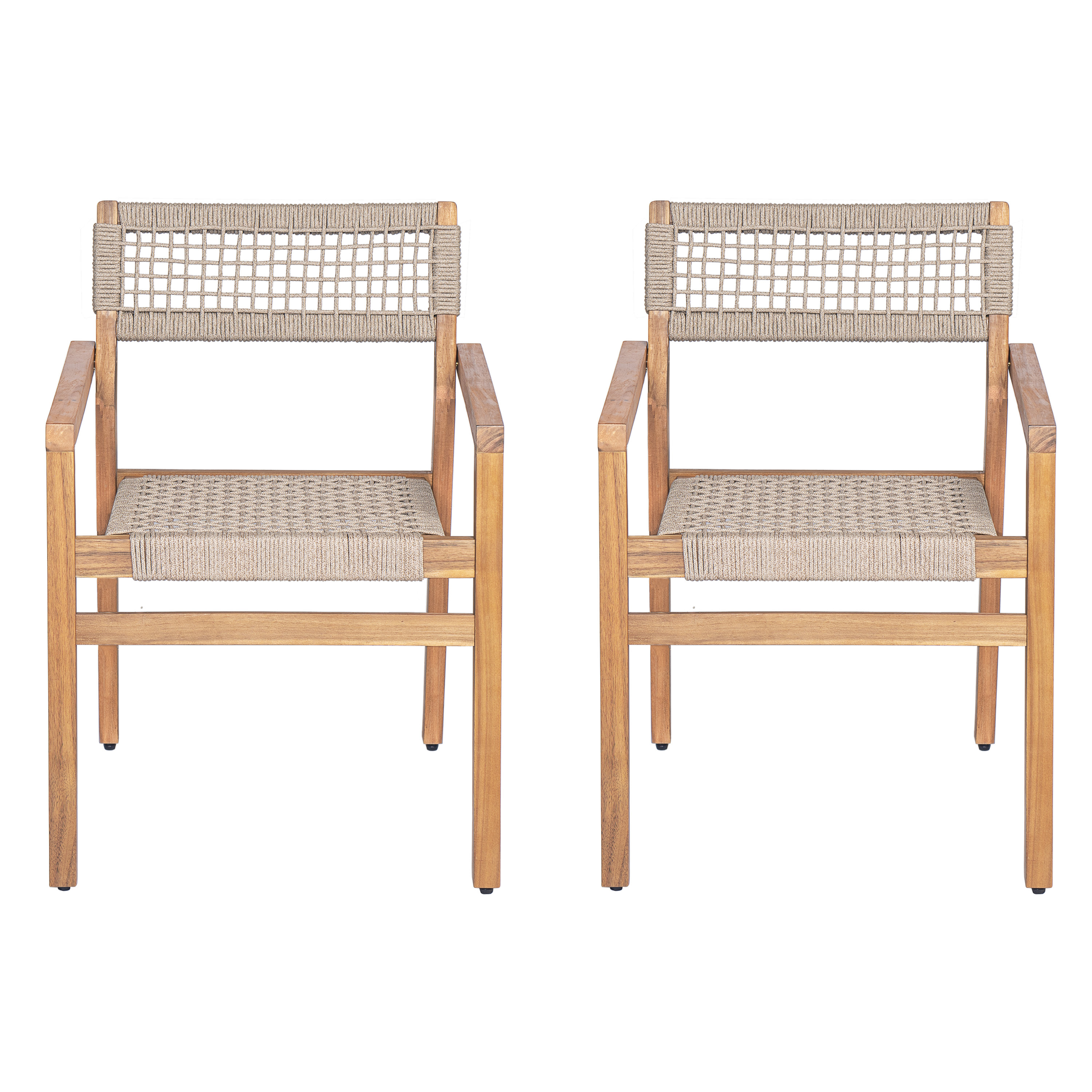 George Oliver Shepard Mid-Century Modern Patio Acacia Wood Dining ...