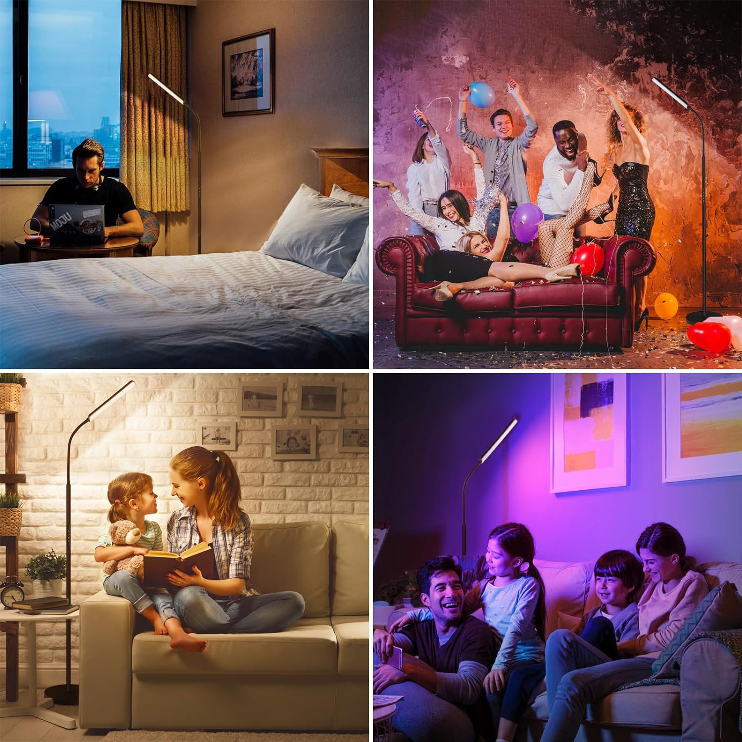 Ivy Bronx Dimunt LED Floor Lamp With RGB & CCT Modes, 15W Super Bright ...