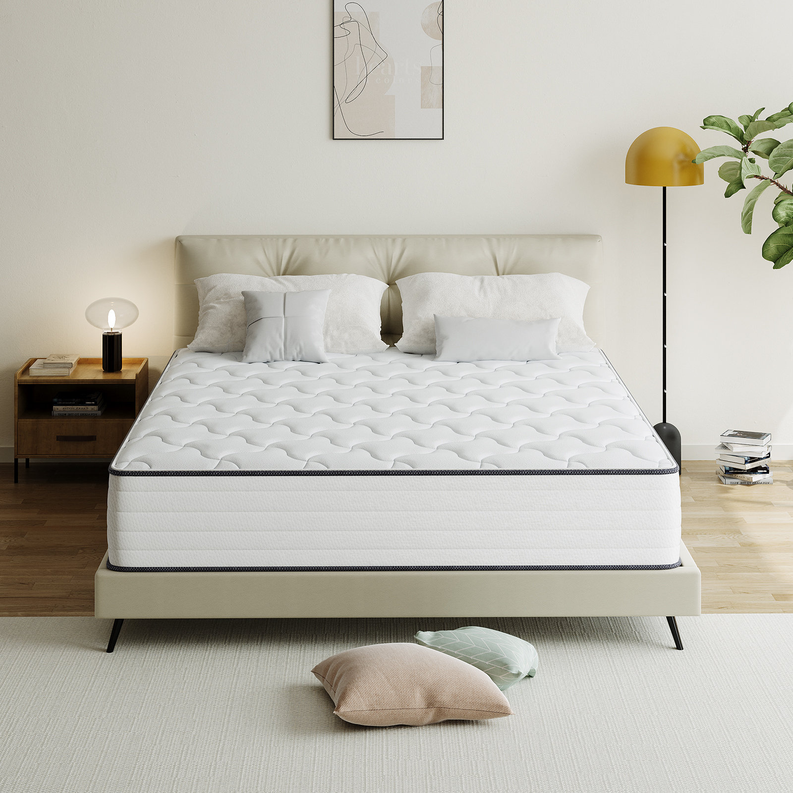 Alwyn Home Matelas hybride moelleux en mousse viscoélastique gélifiée à ...