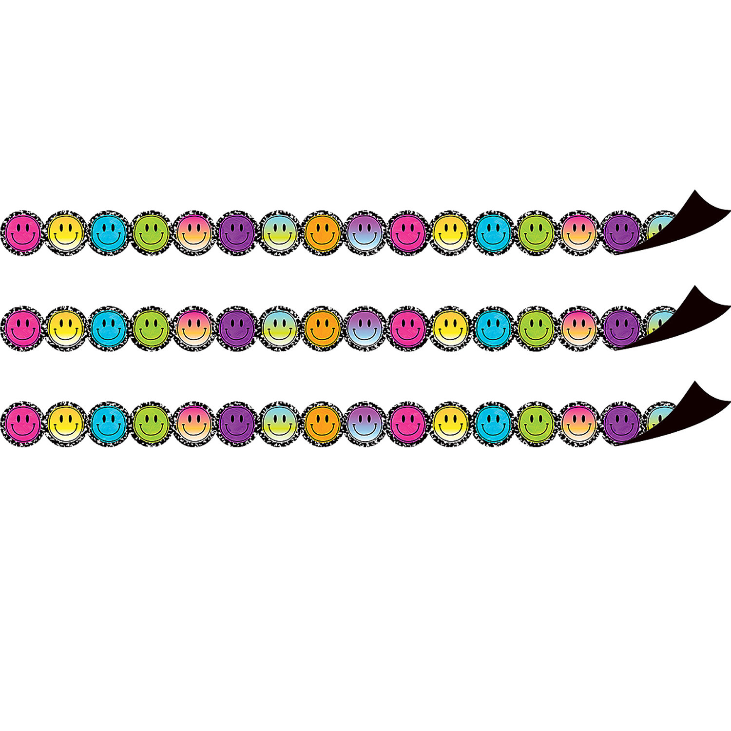 Teacher Created Resources Smiley Faces Die-Cut Magnetic Border, 24 Feet ...