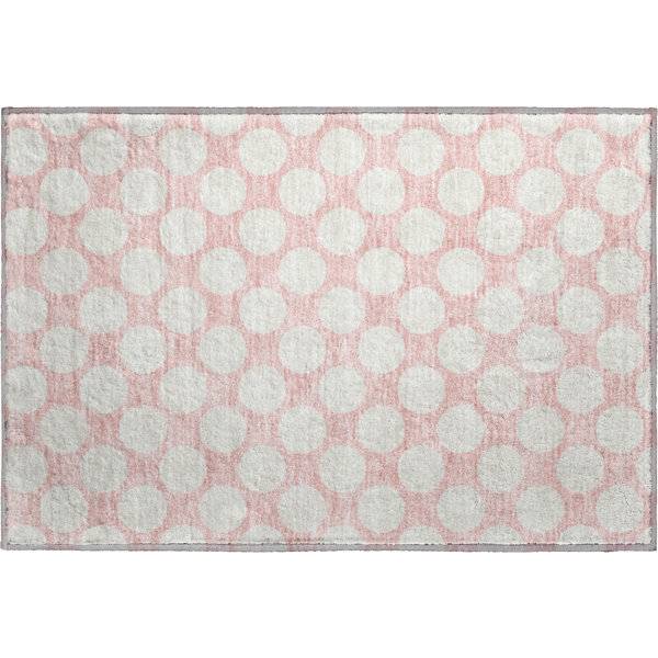 Bungalow Rose Premium Machine Washable Prisco Pink Rug | Wayfair