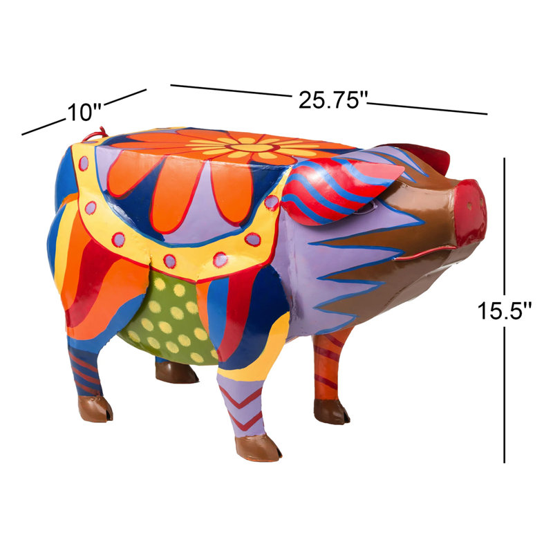 Laurel Foundry Modern Farmhouse® Fordbridge Folk Art Pig Metal Indoor ...