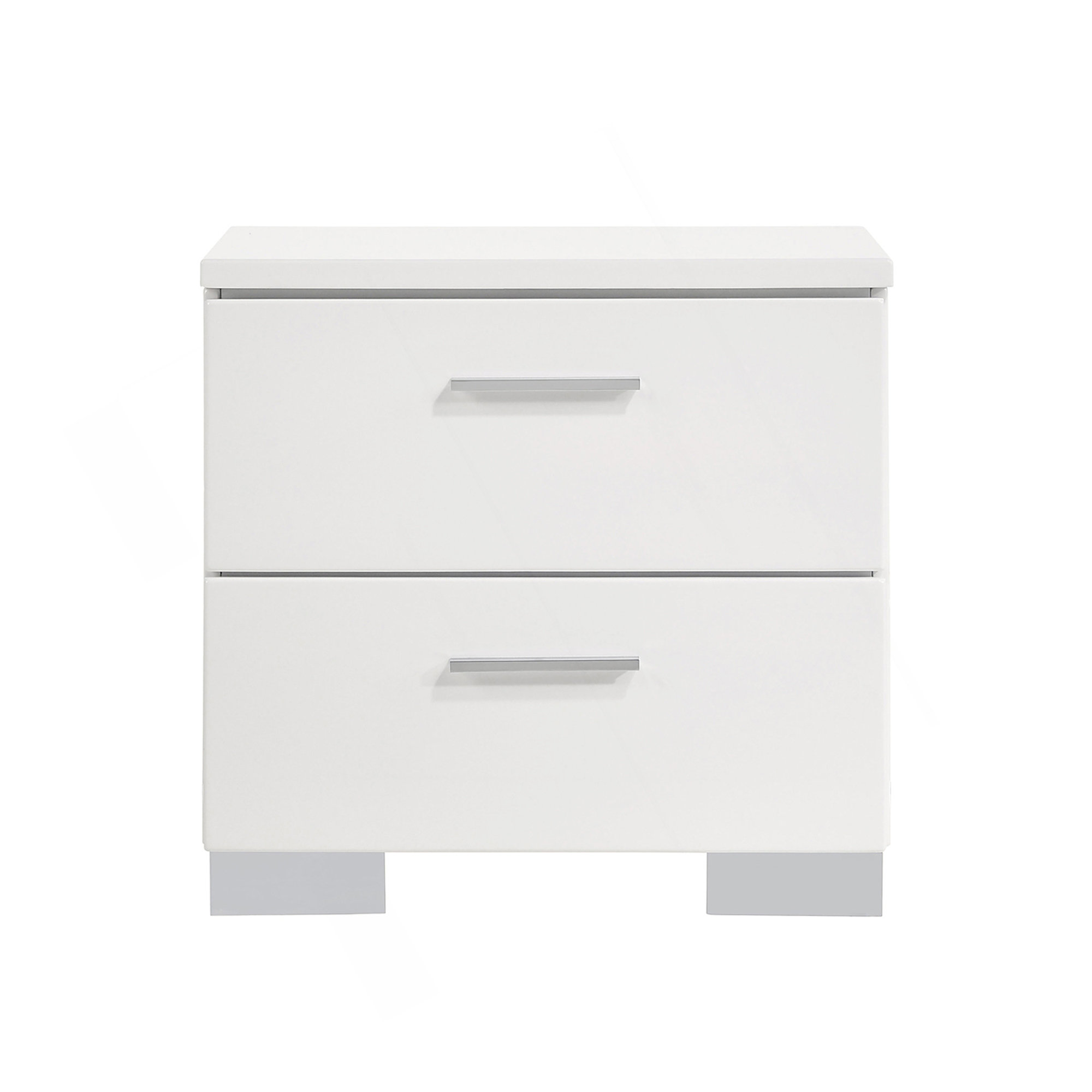 Latitude Run® 2-Drawer Nightstand In White High Gloss Finish | Wayfair
