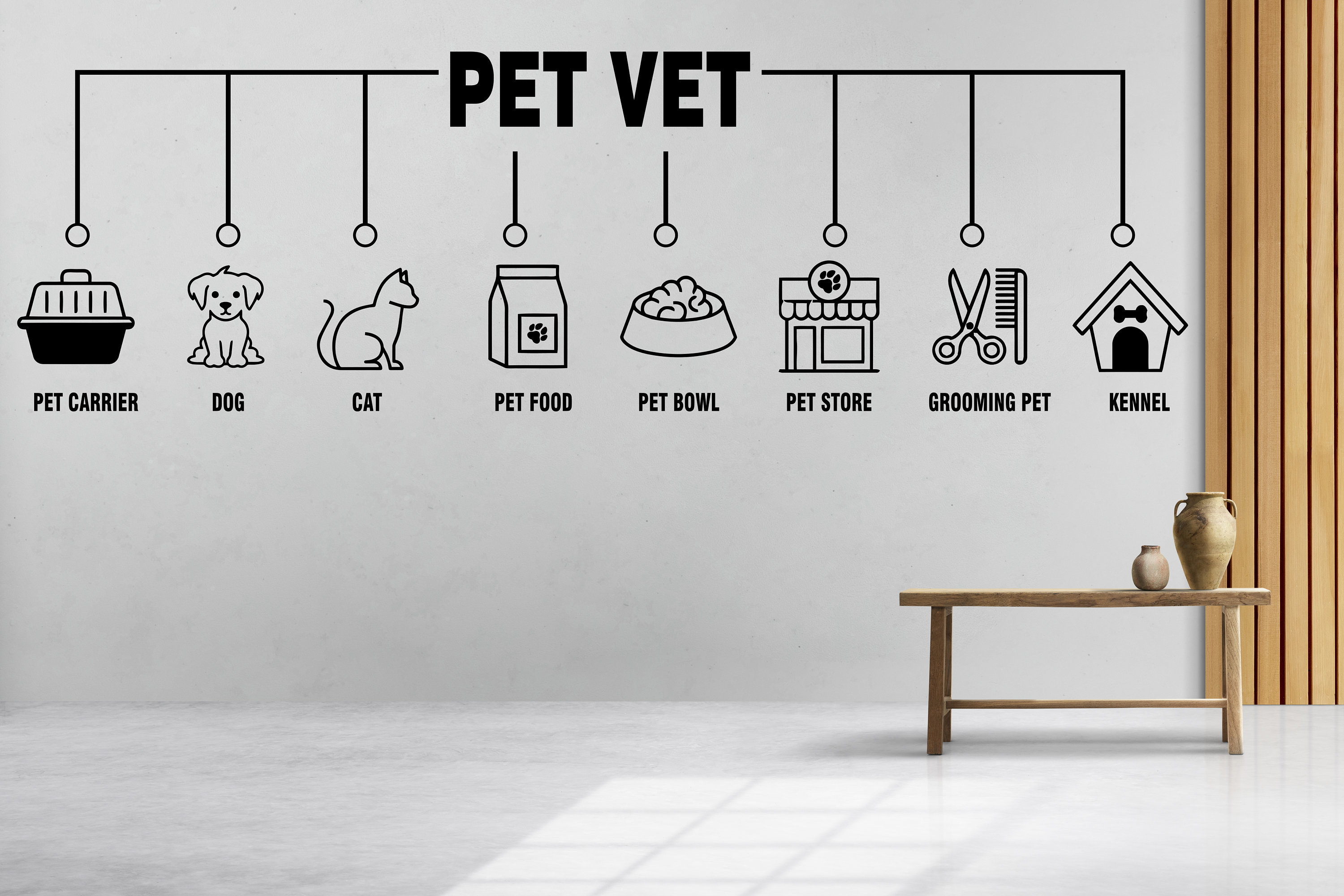 Corrigan Studio® Pet Vet Wall Decor, Dog Cat Wall Decal, Grooming Wall ...
