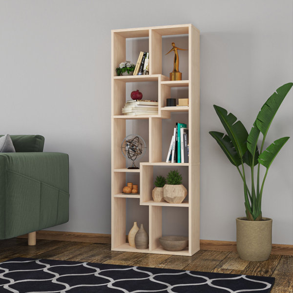 Ebern Designs Drancy 63" H x 23.62" W Geometric Bookcase & Reviews ...