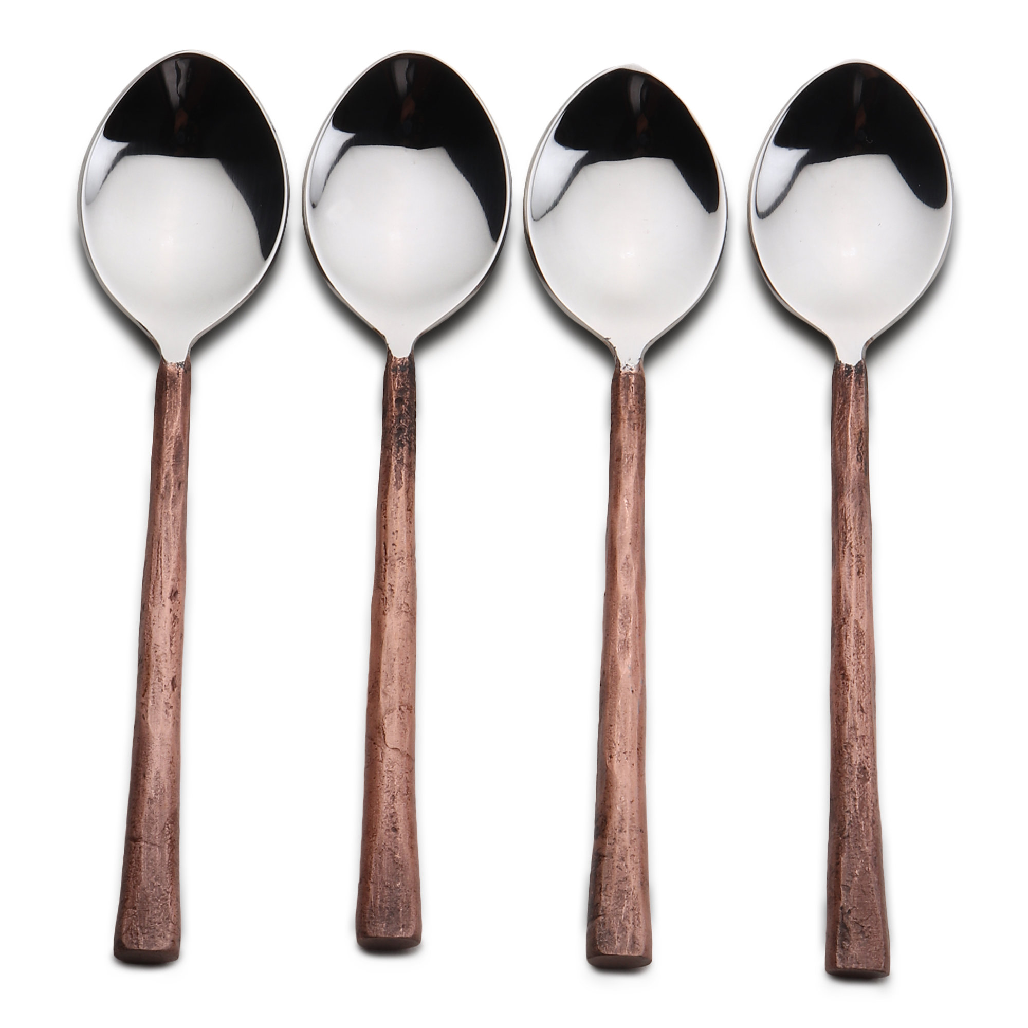 17 Stories Ahrie Design Copper Antique Tea/Desert Spoon 4 Pcs. Set ...