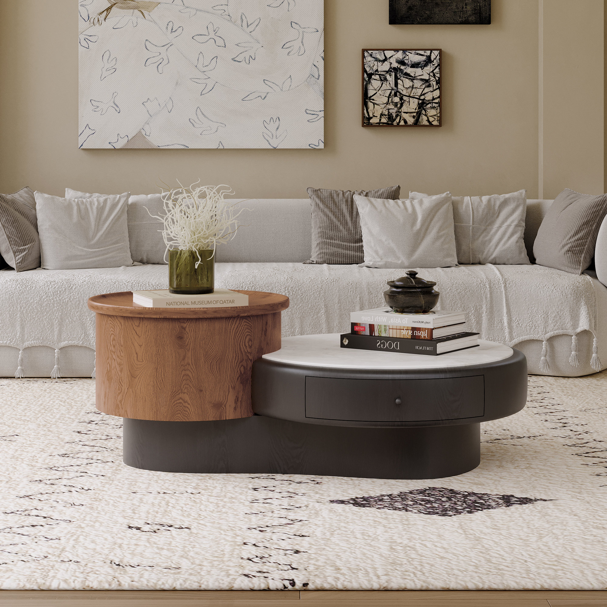 Hokku Designs The Italian Microcrystalline Stone Round Combination ...