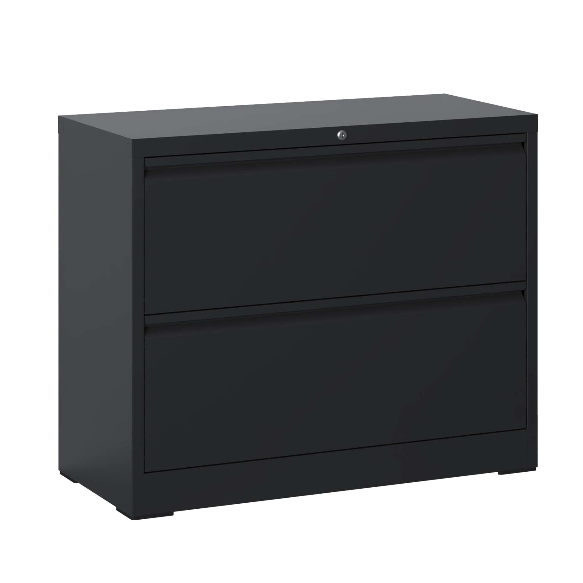 Inbox Zero Steel, 2 Lateral Filing Cabinet, Home Office Storage, Smooth ...