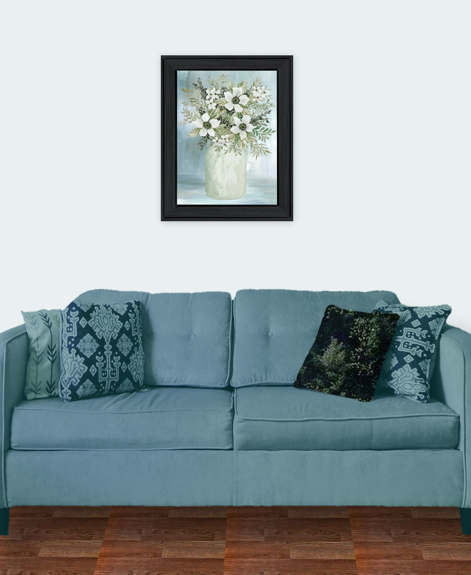 Winston Porter White Blooms I Framed Wall Art, Modern Home Décor Print ...