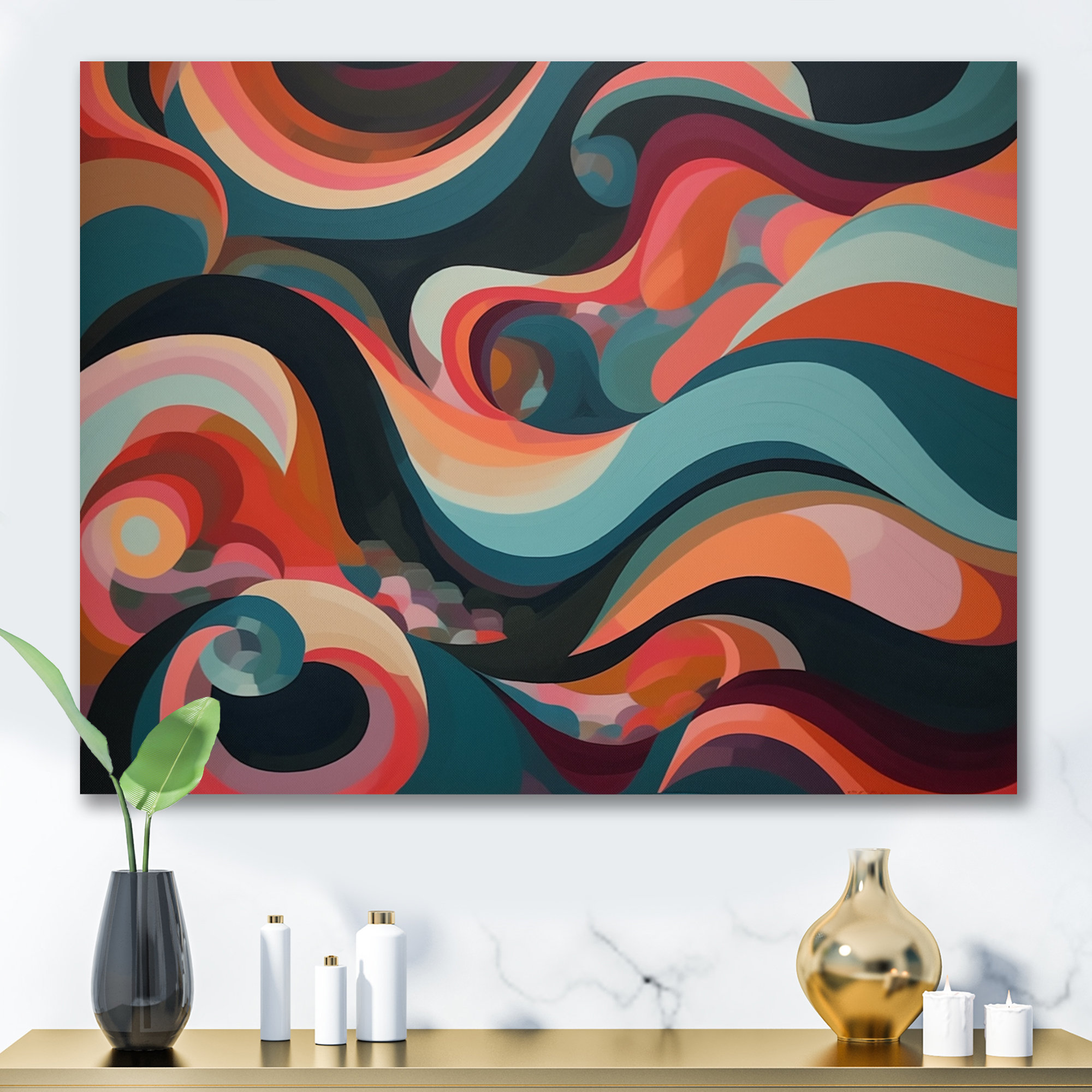 Ivy Bronx Abstracted Forms in Balance II - Print on Canvas | Wayfair