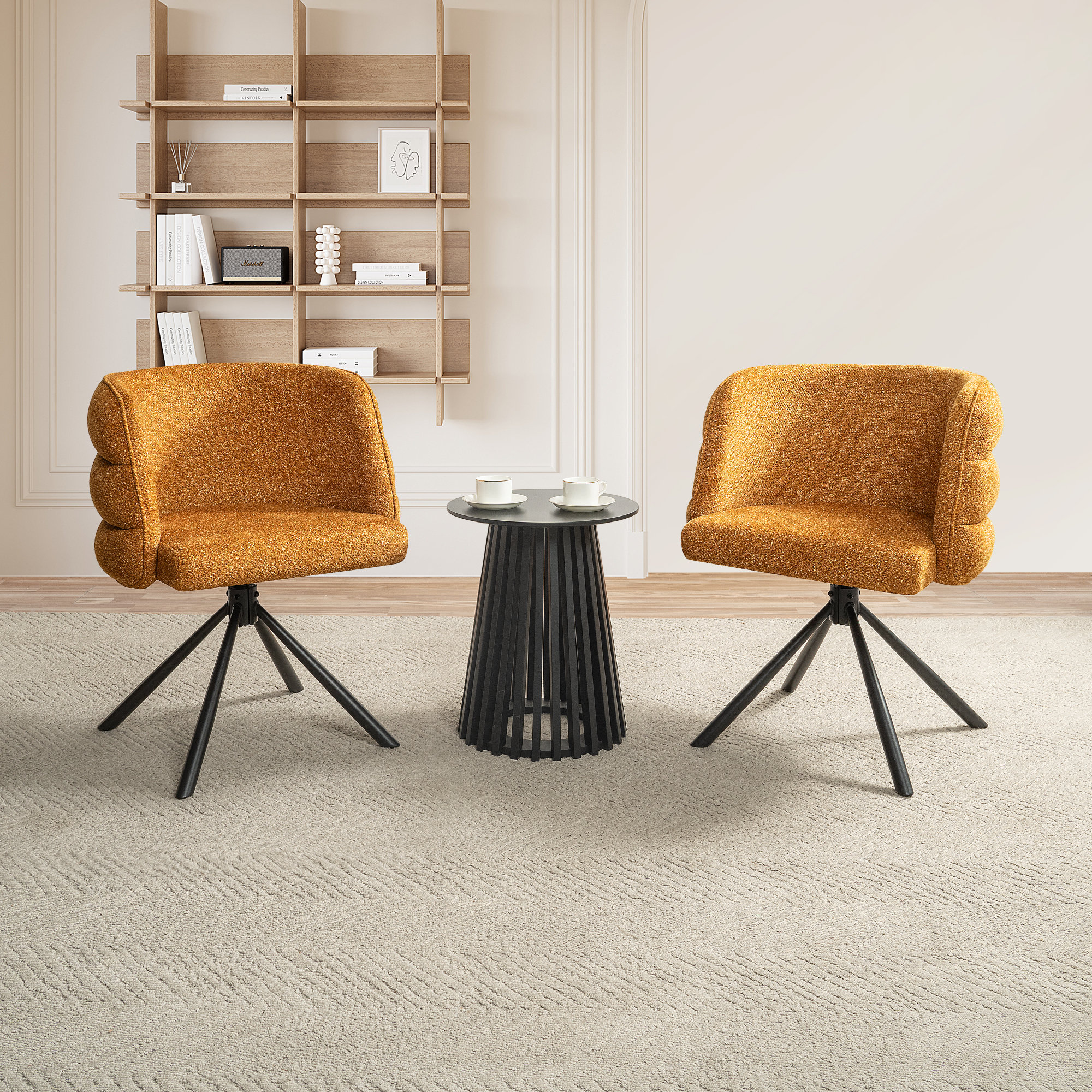 Hokku Designs ° Swivel Upholstered Chenille Dining Chairs For Modern ...
