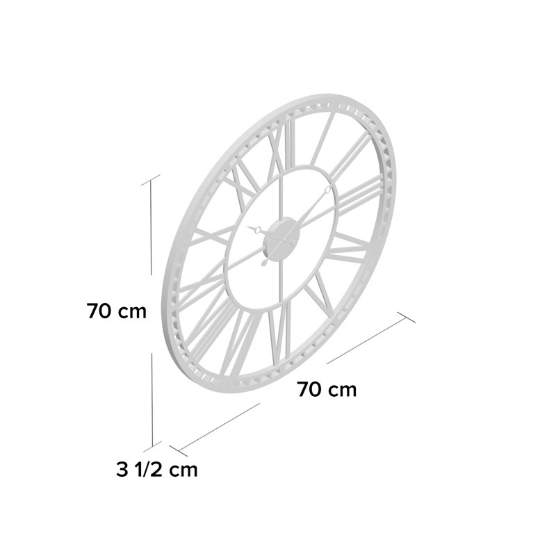 Breakwater Bay Oversized Renner Industrial Iron Wall Clock - 70 cm / 27 ...