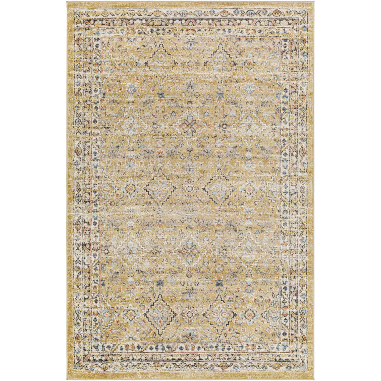Bungalow Rose Pertek Lotte Traditional Yellow Area Rug & Reviews | Wayfair