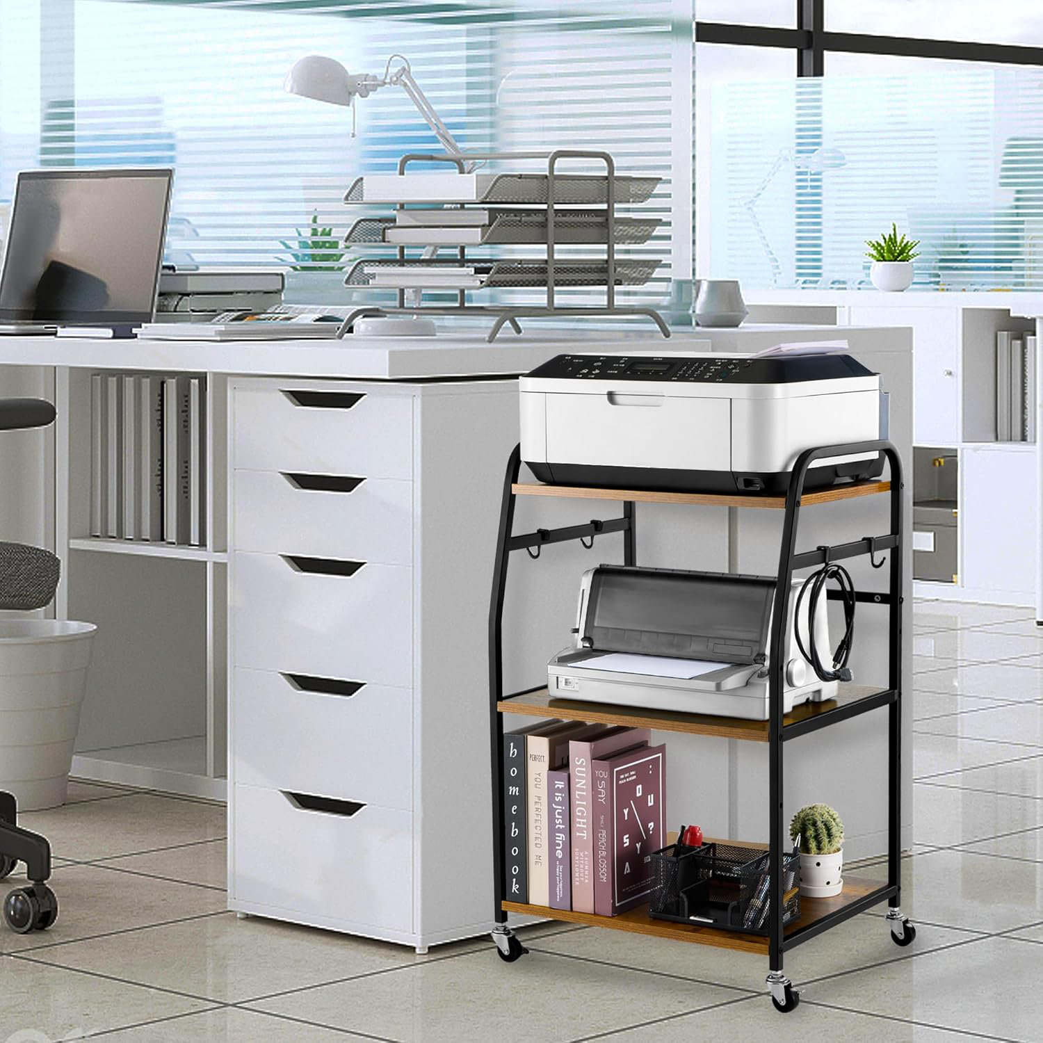 MCKINNON HOME FURNISHINGS, INC. Printer Stand - Large 3 Tier Printer ...