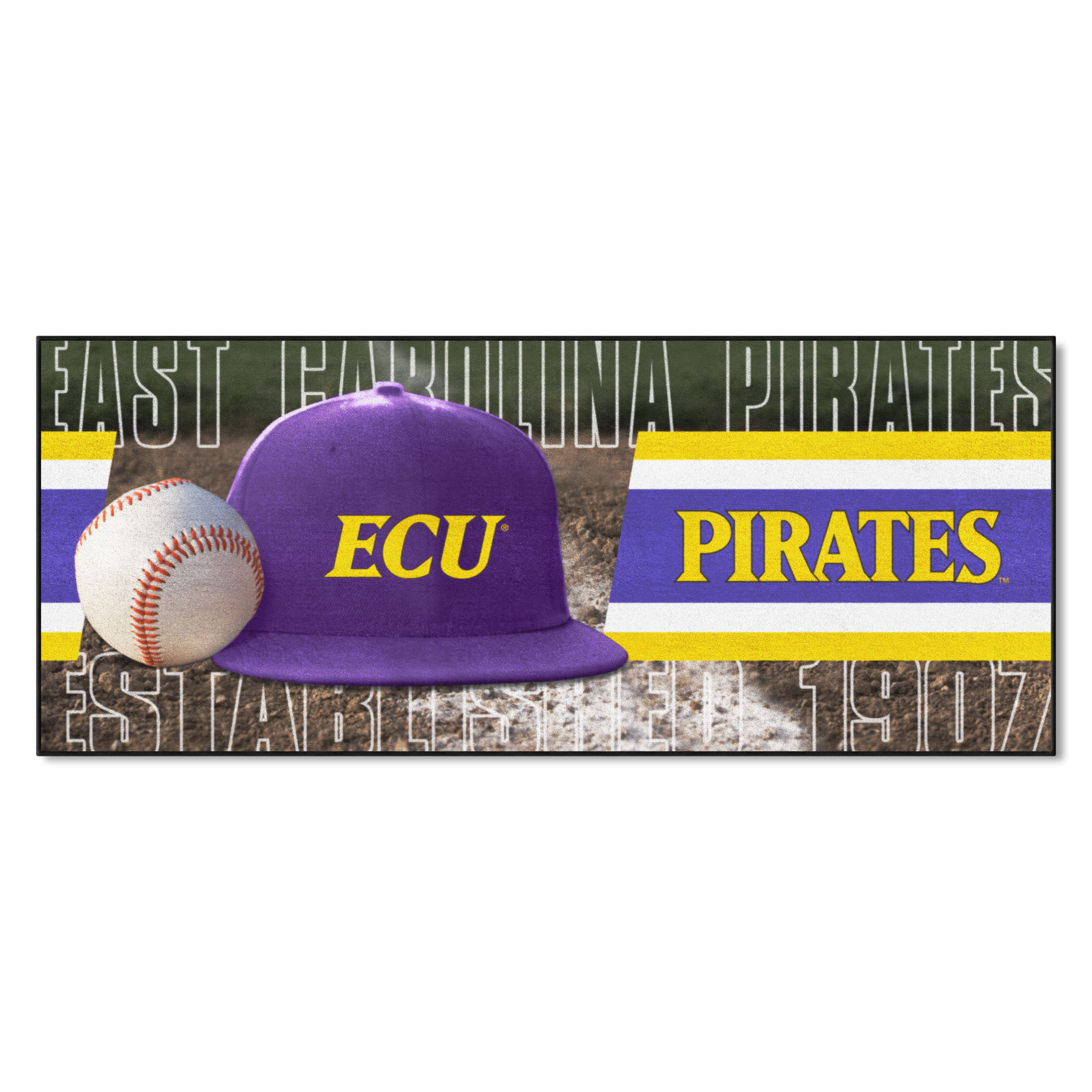 FANMATS East Carolina_East Carolina Pirates Baseball Runner Rug - 30In ...
