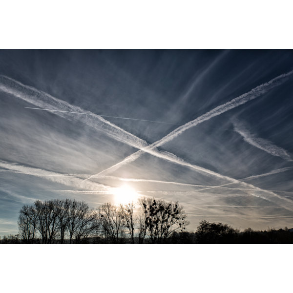 17 Stories Contrails In The Sky by Mr_Fu - Wrapped Canvas Print ...