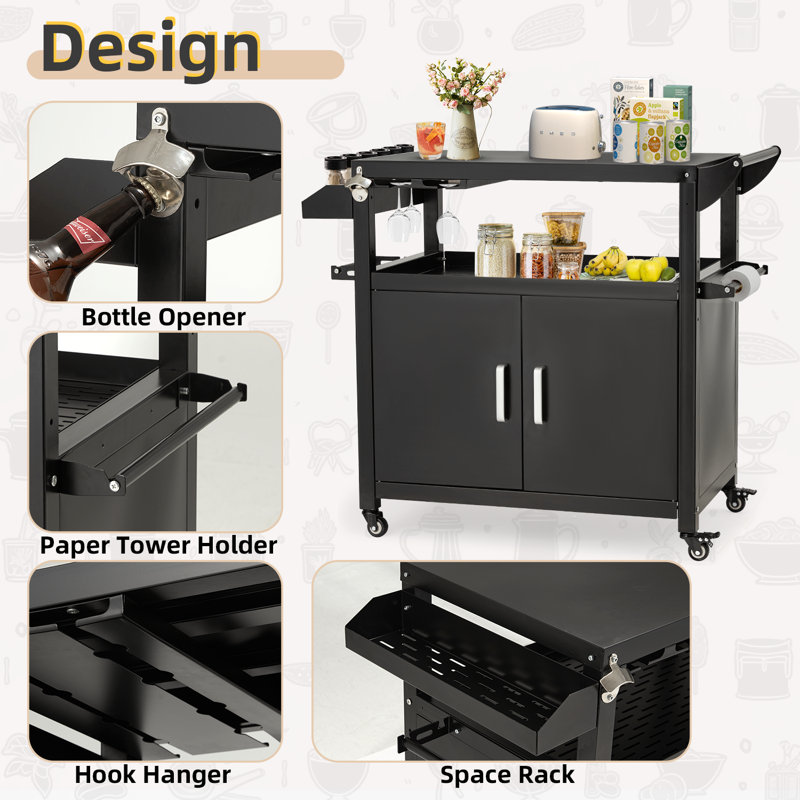 Lark Manor™ Outdoor Grill Cart Kitchen Storage Cabinets Island with ...