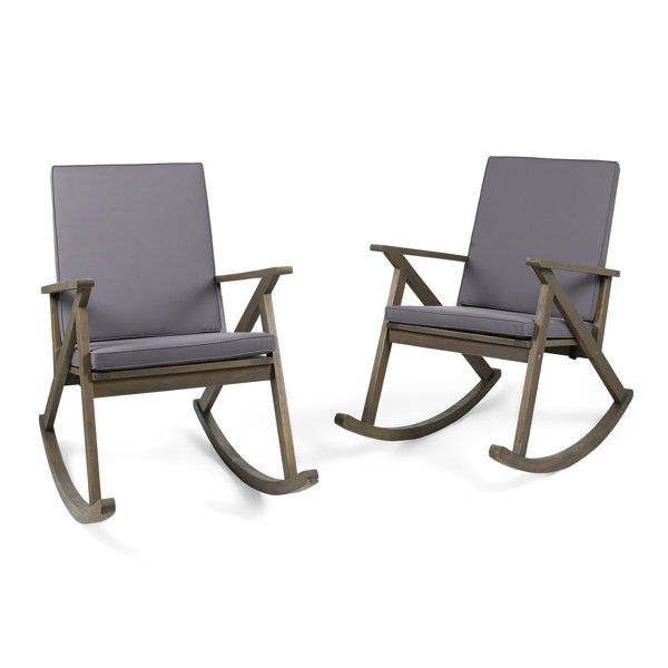 George Oliver Gerling Acacia Outdoor Rocking Chair & Reviews | Wayfair
