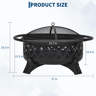 17 Stories Outdoor Fire Pit with Spark Screen Cover, 37 Inch Wood ...