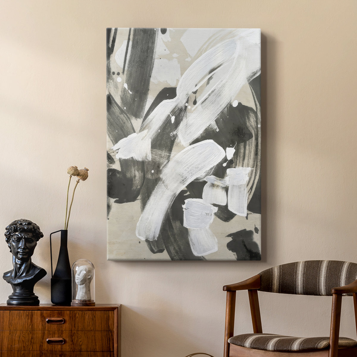 Wrought Studio™ Ink Wash Gesture II -Custom Wrapped Gallery Cavas | Wayfair