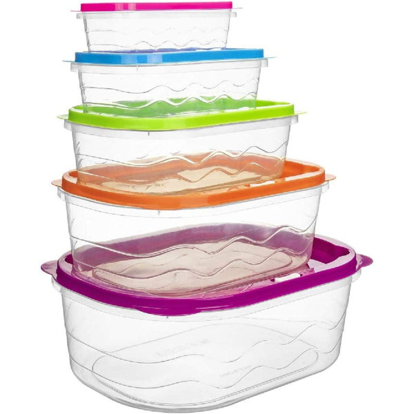 Prep & Savour Modern Style Nesting Food Storage Containers Set Of 5 All ...