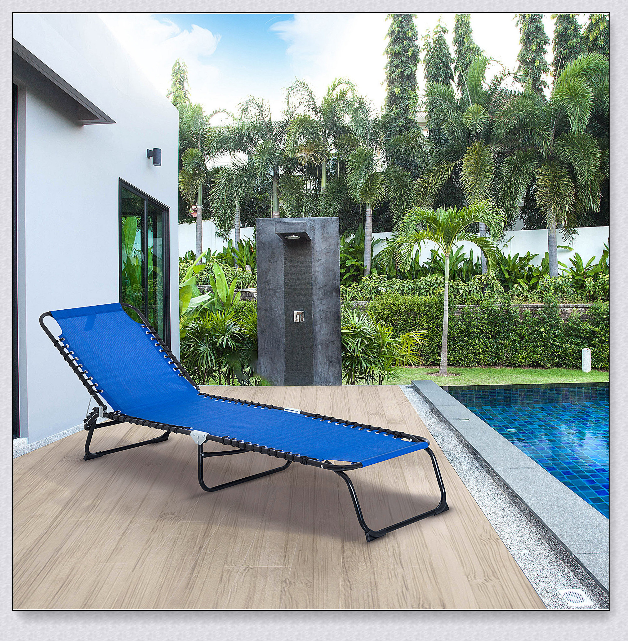 Highland Dunes Folding Chaise Lounge Pool Chair, Patio Sun Tanning ...