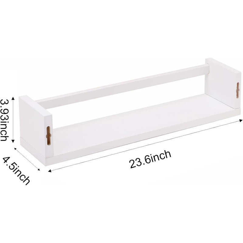 Latitude Run® Naseir 3 Piece Pine Solid Wood Floating Shelf & Reviews ...