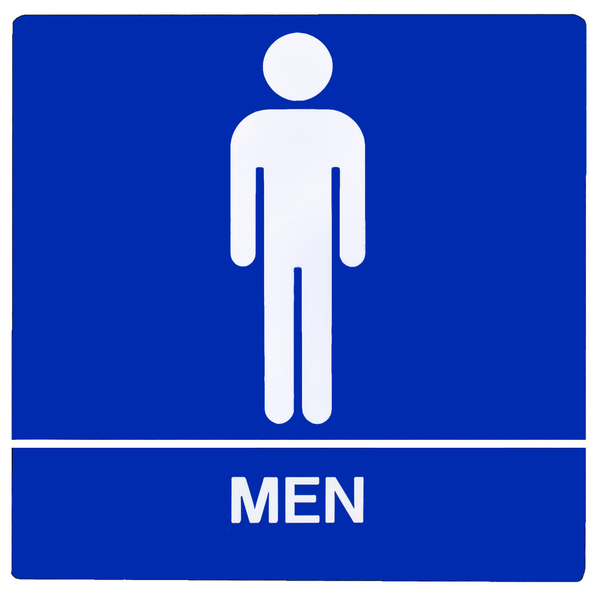 Trans-Atlantic Men ADA Sign with Blue Coloring | Wayfair
