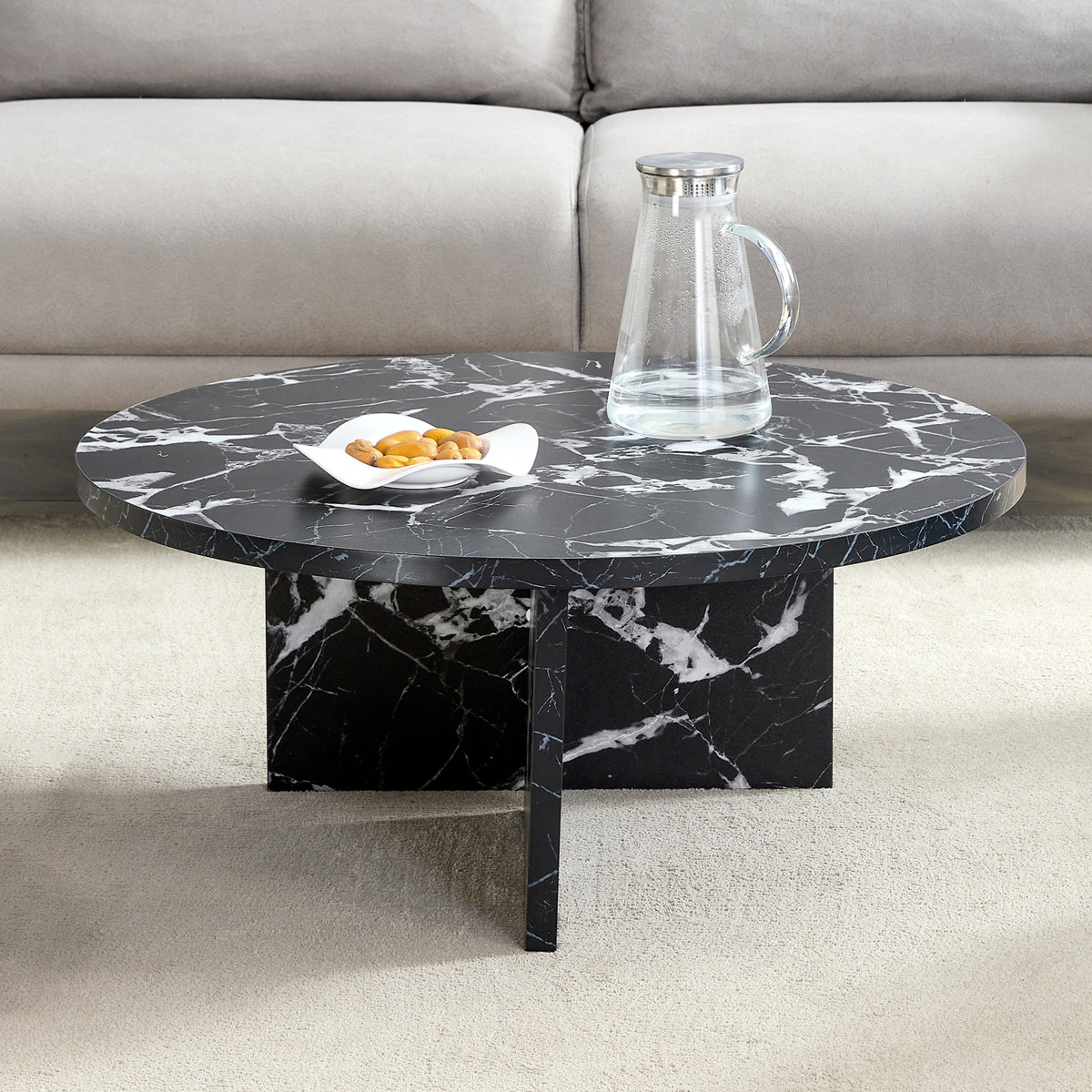 Ivy Bronx 31.5" Wooden Round Coffee Table Low Center Table | Wayfair