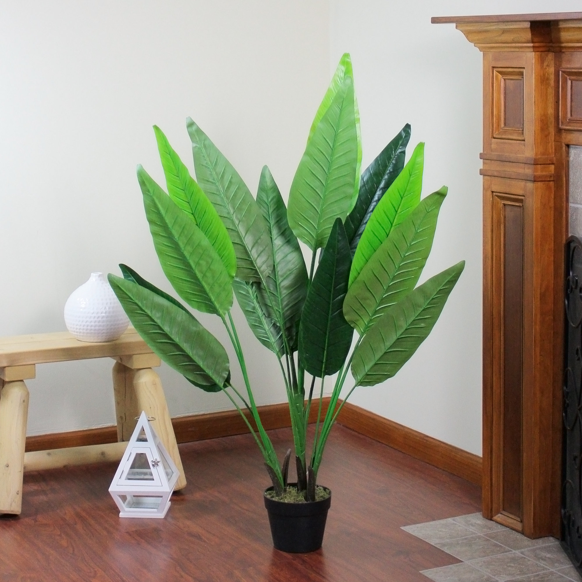 Northlight Seasonal 51" Green and Black Traveller's Artificial Tree Pot ...