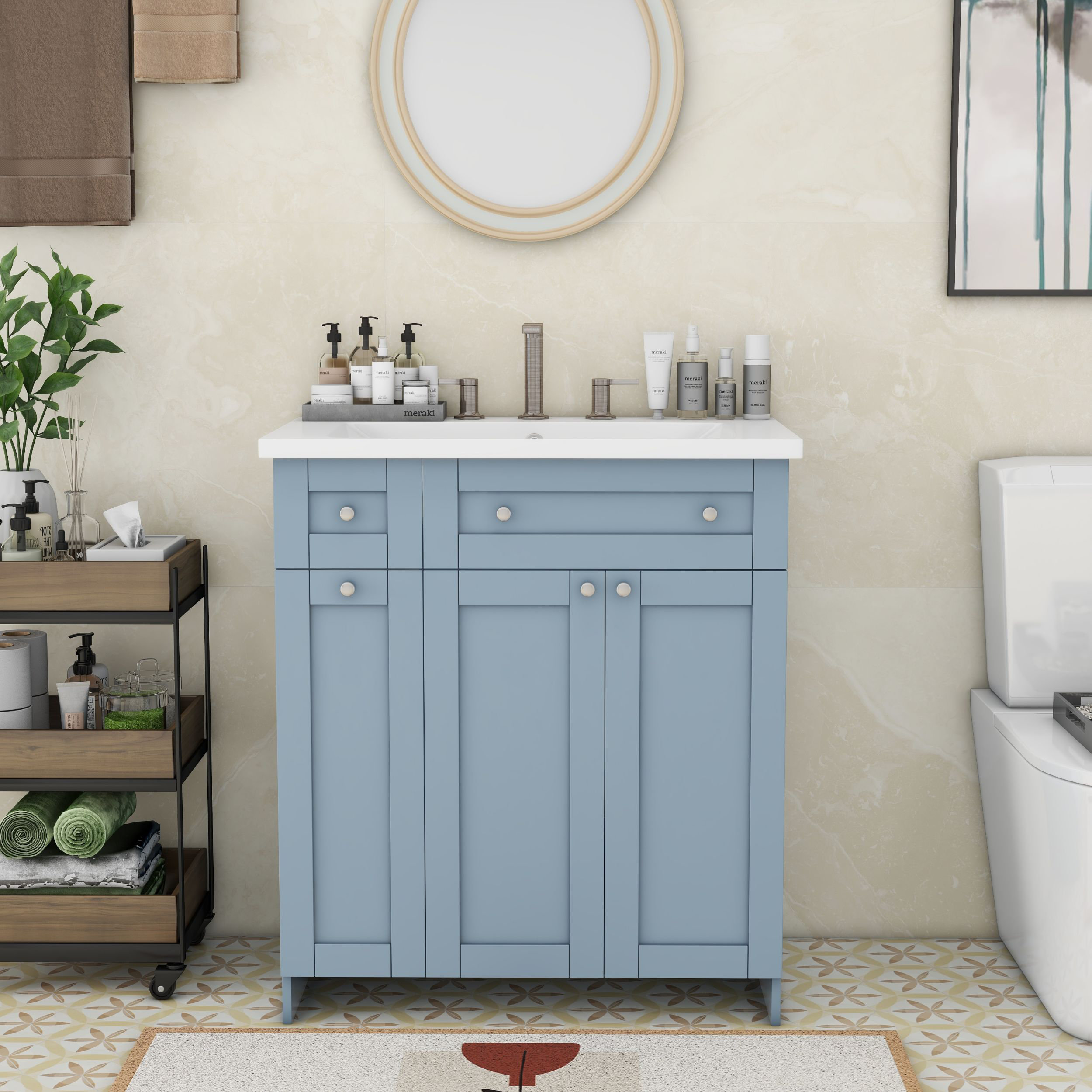 Ebern Designs Gady 30'' Single Bathroom Vanity with Resin Top | Wayfair