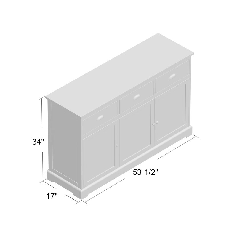 Ebern Designs 53.5" Wide 3 Drawer Sideboard & Reviews | Wayfair