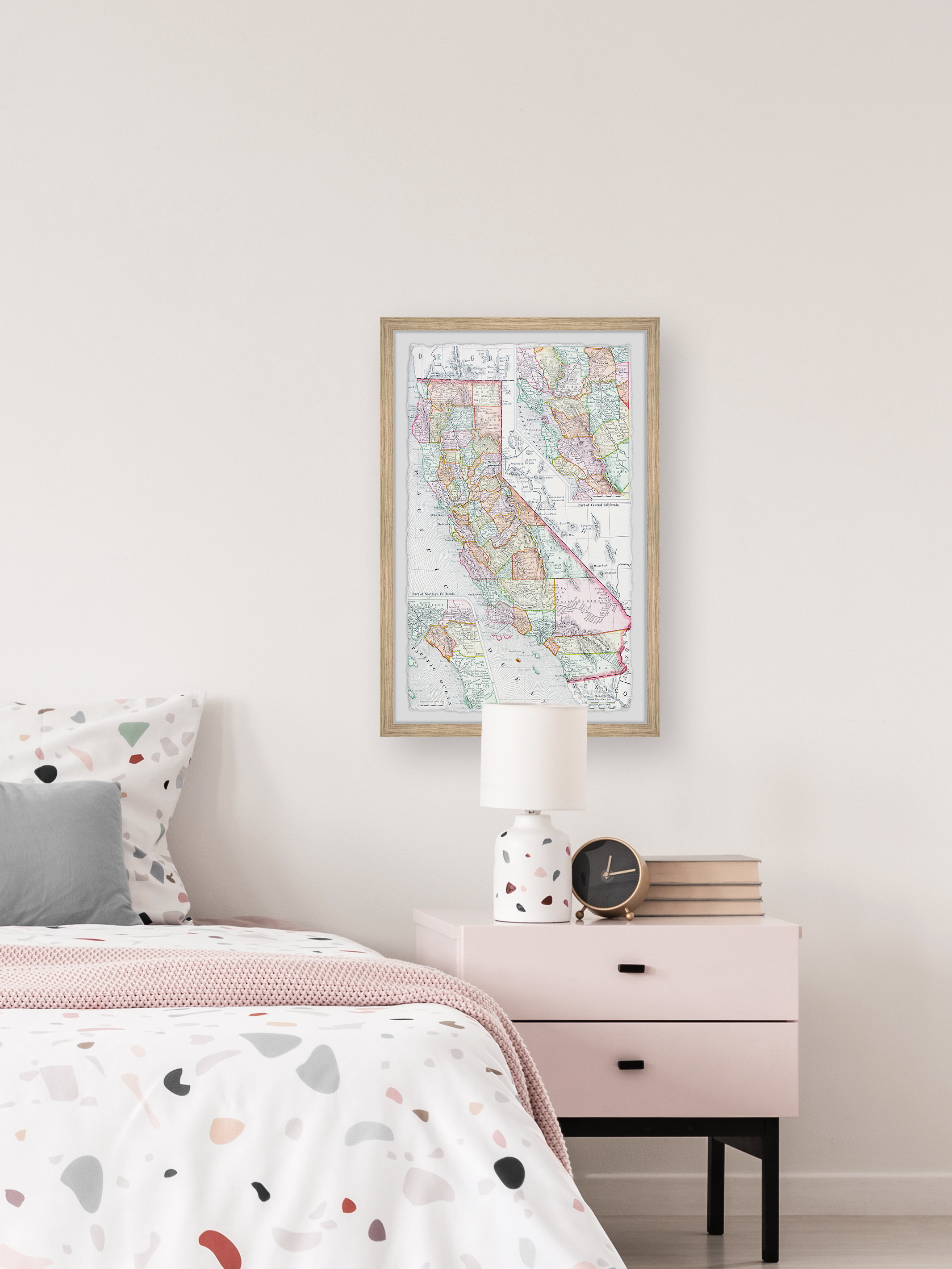Trinx California Counties Map - Picture Frame Print on Paper | Wayfair