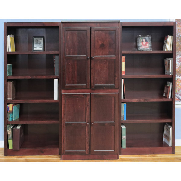 Darby Home Co Rummond 15 Shelf Bookcase Wall with Doors, 72 inch Tall ...