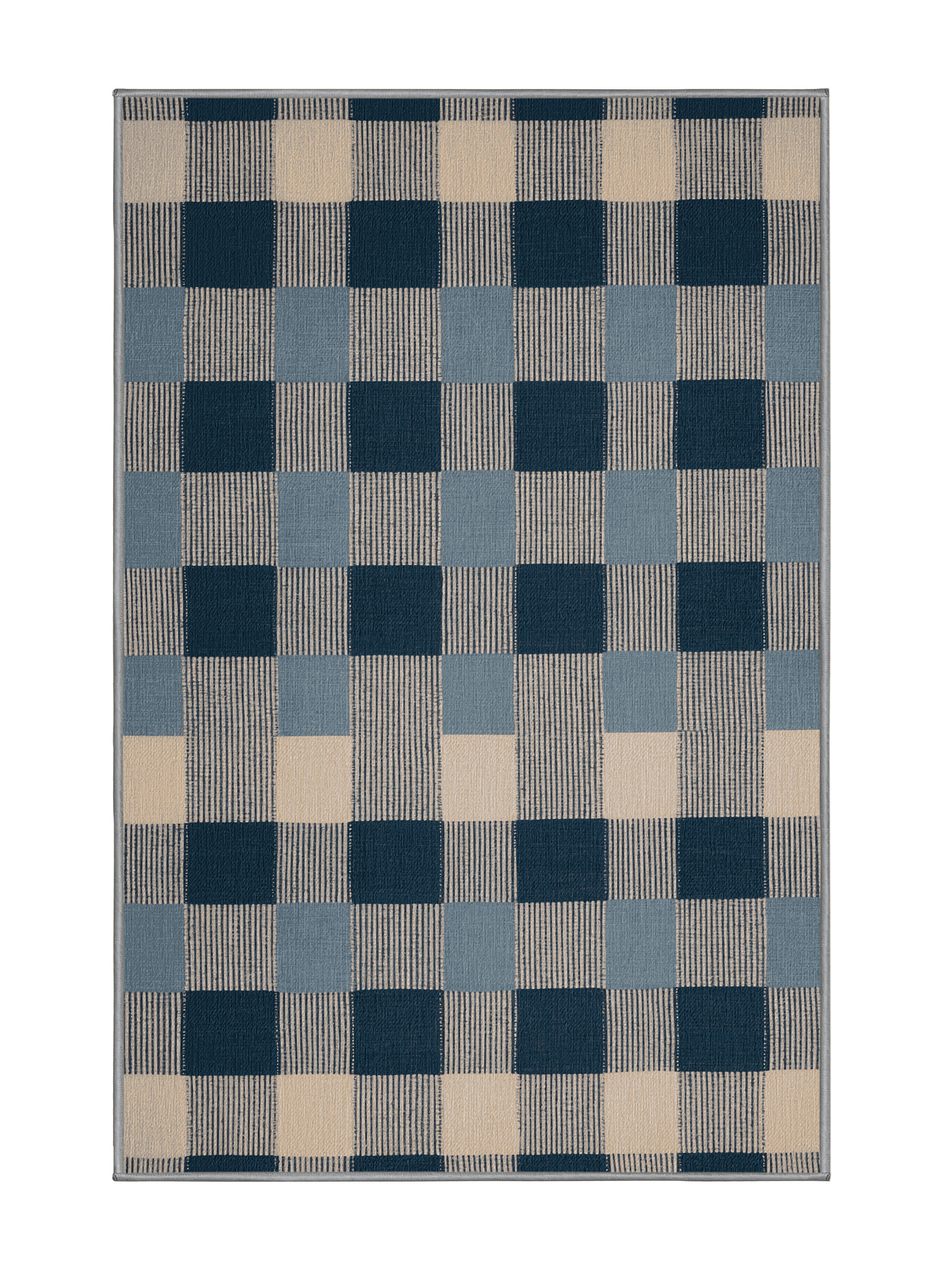 Hokku Designs Machine Washable Checkered Gray Area Rug | Wayfair