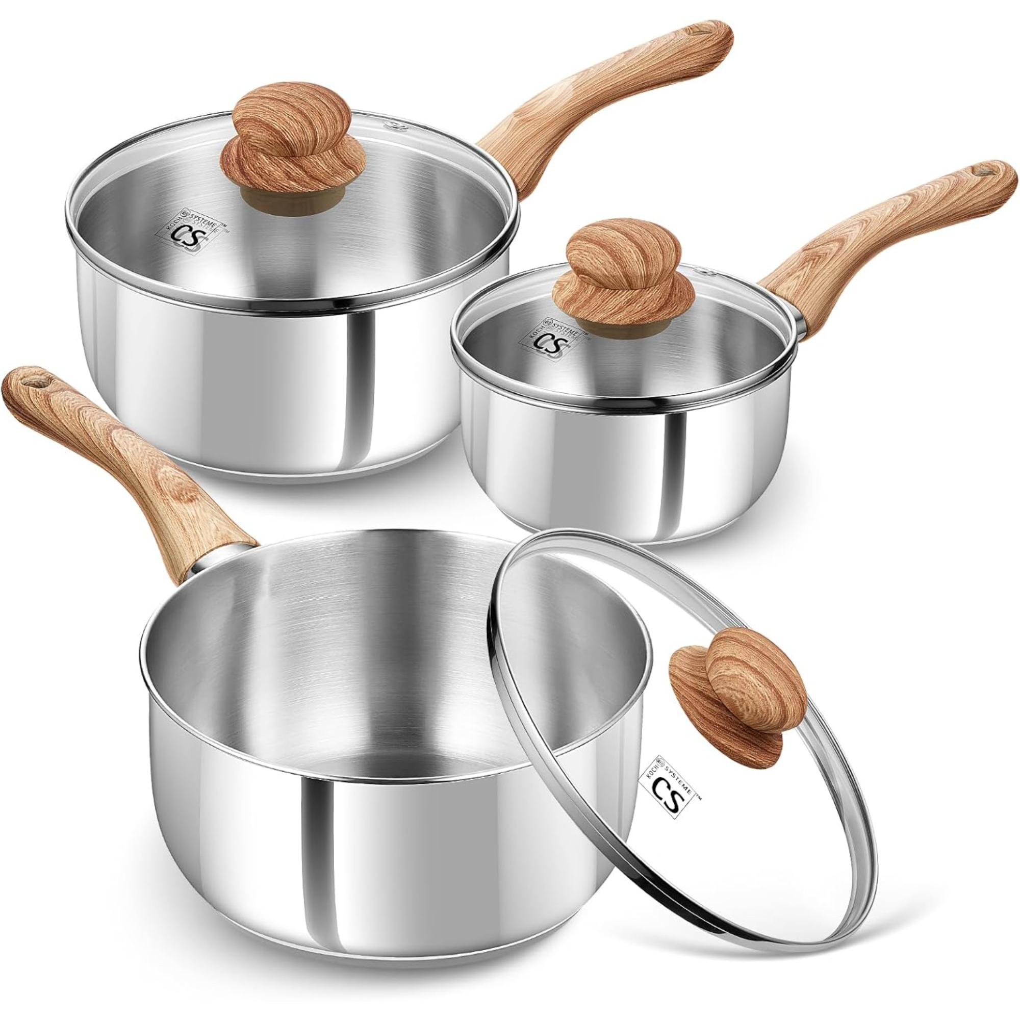 Textiles Hub Stainless Steel Saucepan Setsauce Pan Set 1.5QT & 2QT ...