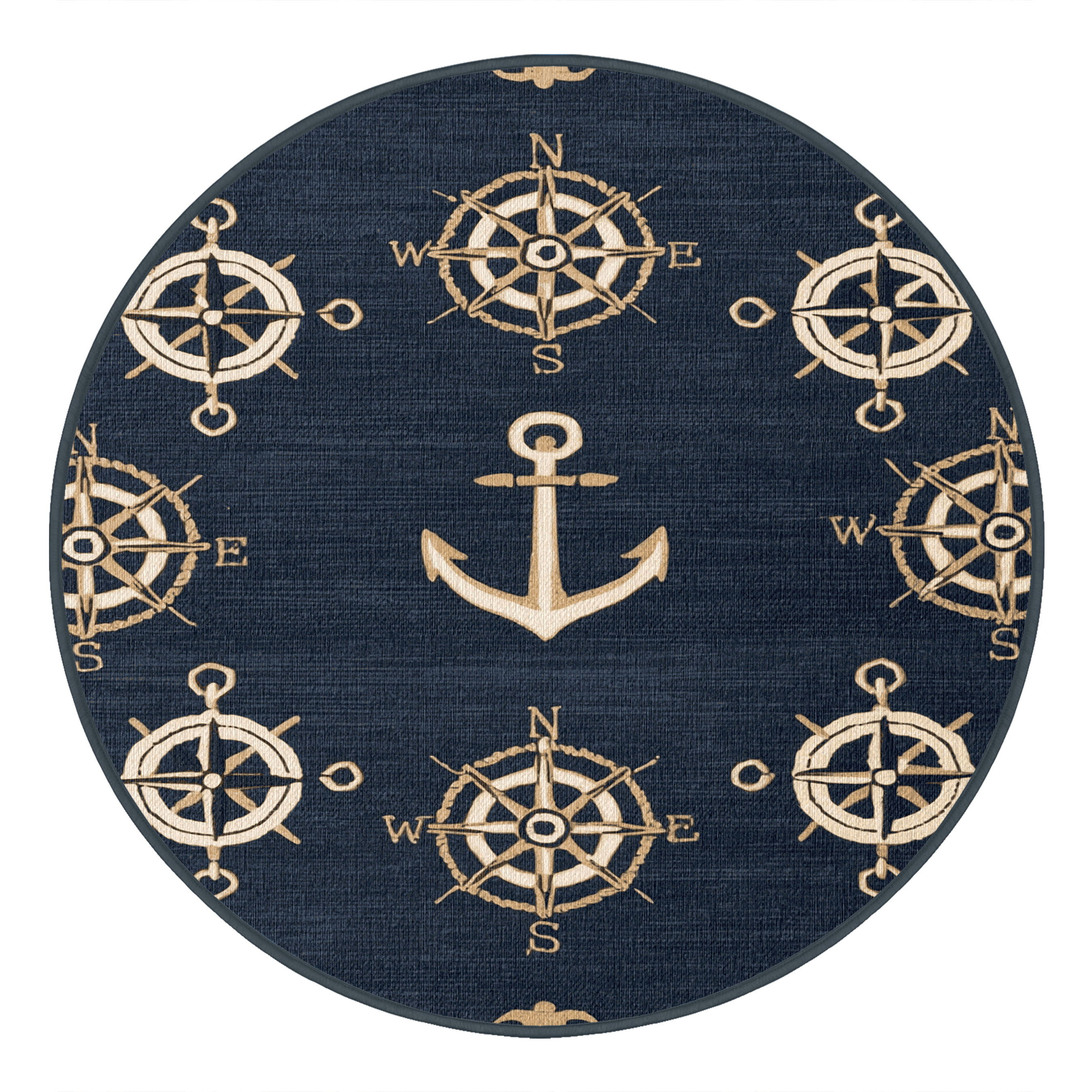 Longshore Tides Washable Traditional Emblems Nautical Area Rug | Wayfair