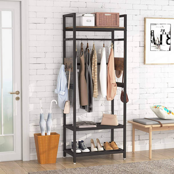 Rebrilliant Hico 24'' Metal Rolling Clothing Rack | Wayfair