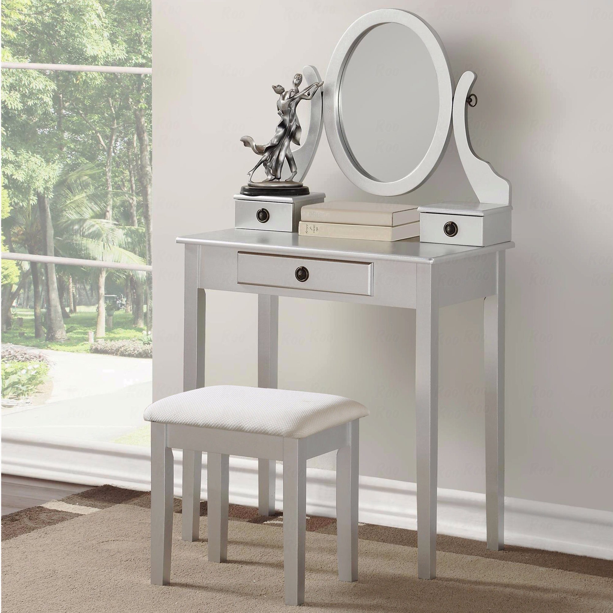 Latitude Run® Makeup Makeup Vanity Table And Stool Set | Wayfair