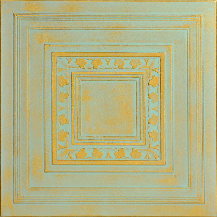 A La Maison Ceilings Chestnut Grove 1.6 ft. x 1.6 ft. Polystyrene Glue ...