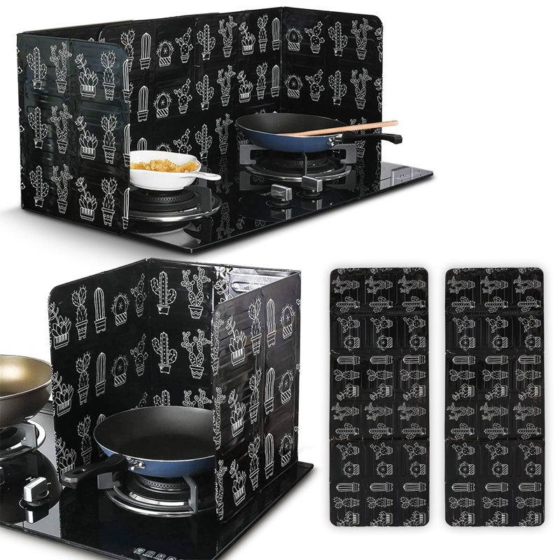 Cheer Collection Foldable Aluminum Oil Splatter Guard Plates (Black ...