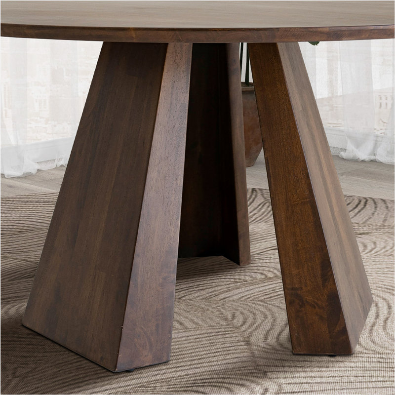Latitude Run® Bolton Round Walnut Dining Table | Wayfair